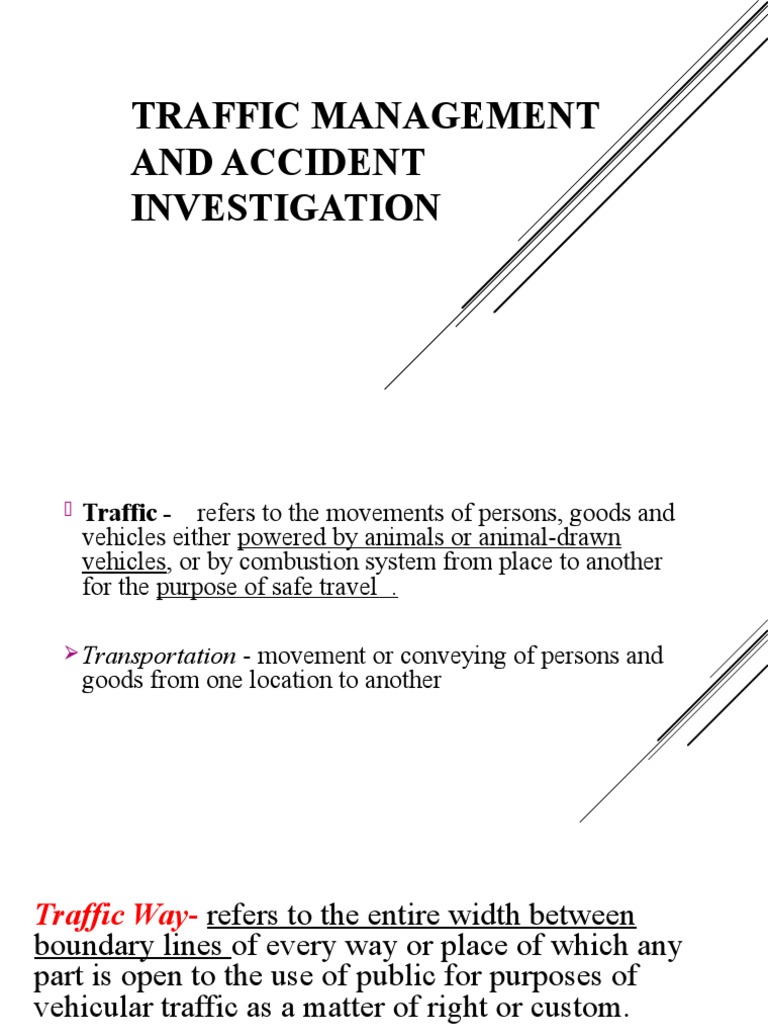 Traffic Management and Accident Investigation Sanoria | PDF | Traffic ...