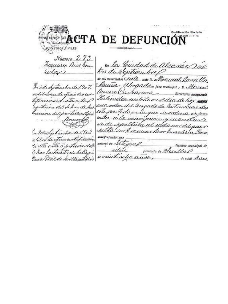Acta de Defuncion | PDF