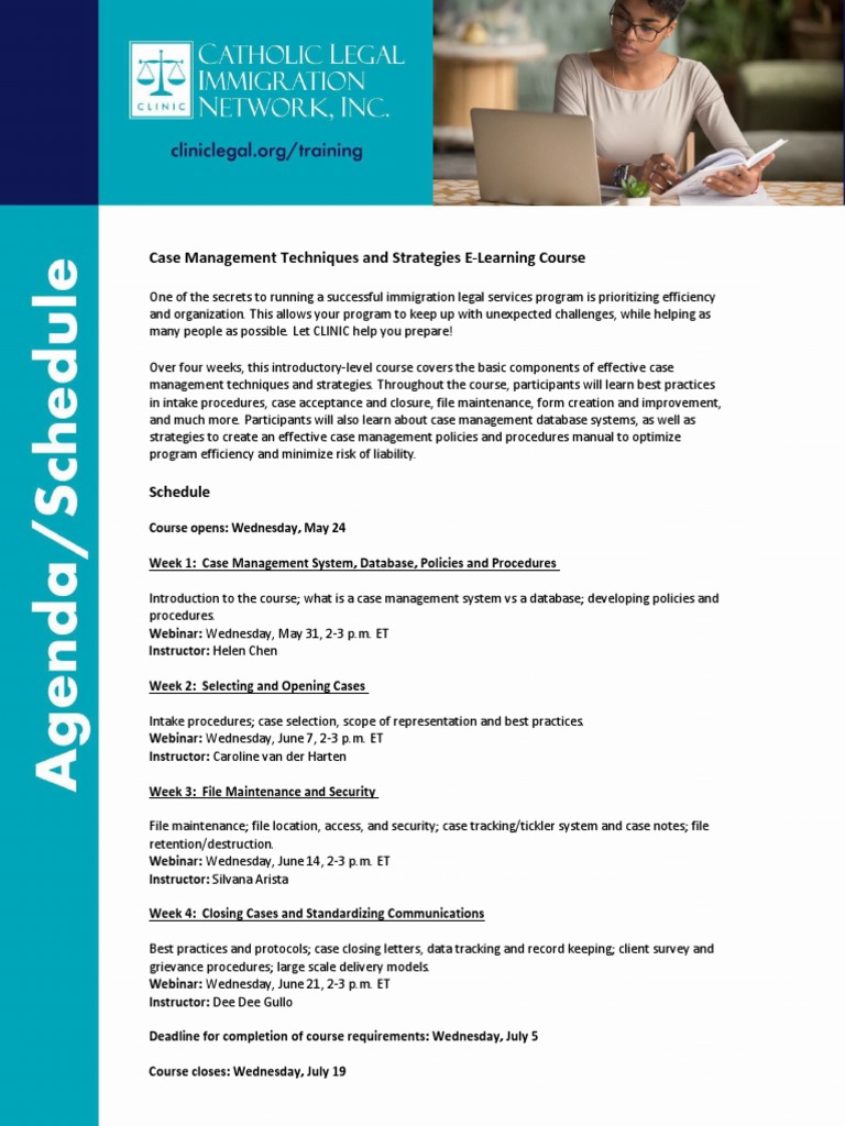 Case Management Agenda_Edits4.10 | PDF
