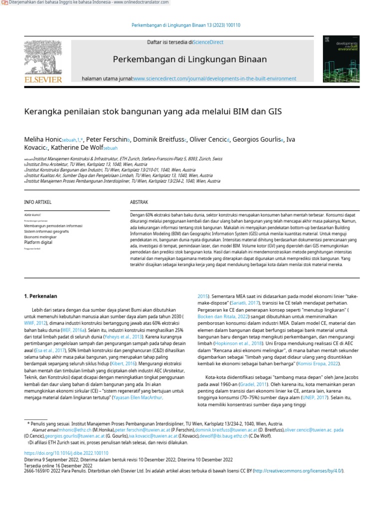 Framework For The Assessment of The Existing Building Stock Through BIM ...