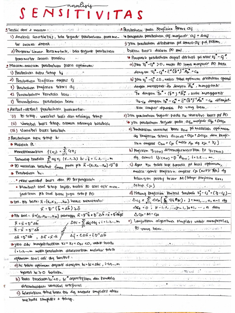 Analisis Sensitivitas | PDF