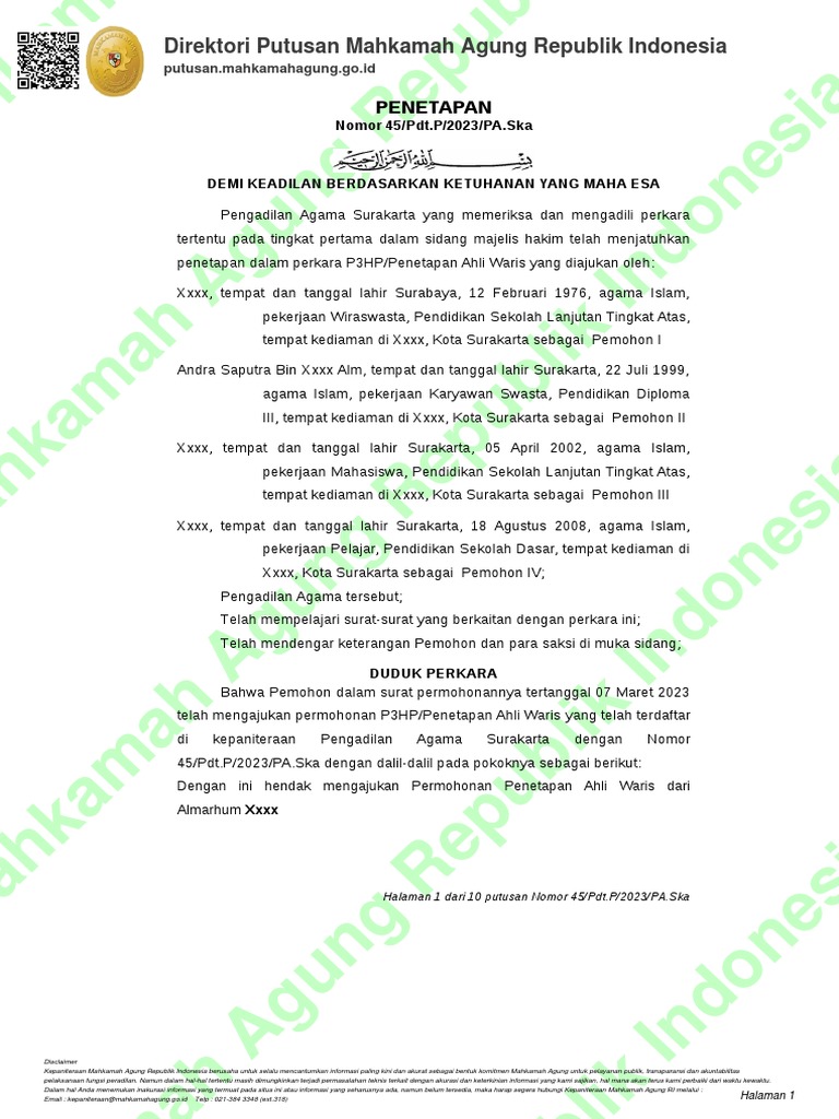 Putusan 45 PDT.P 2023 Pa - Ska 20230322211518 | PDF
