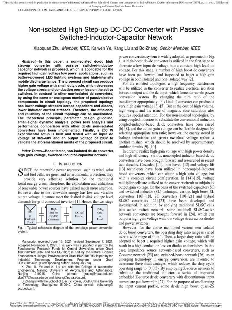 Non-Isolated High Step-Up DC-DC Converter With Passive Switched ...