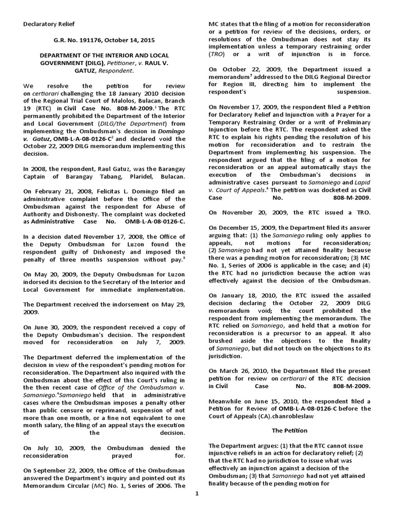 Declaratory Relief | PDF | Taxes | Declaratory Judgment