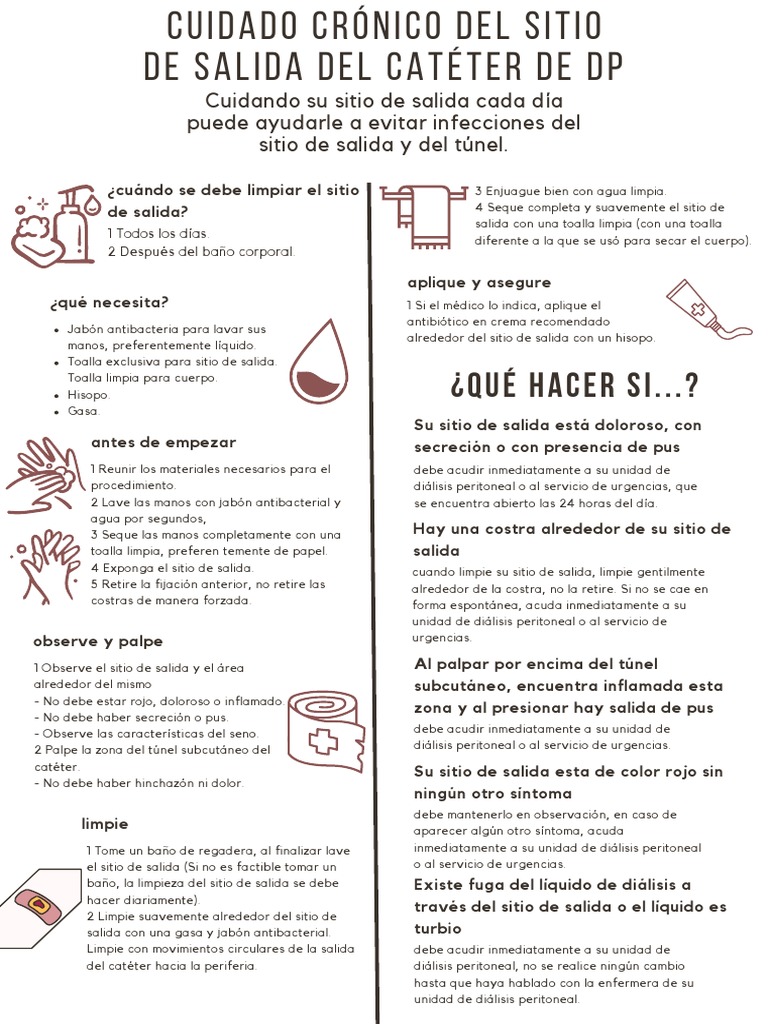 Cuidados Del Catéter de Diálisis Peritoneal | PDF | Cuidado de la salud ...