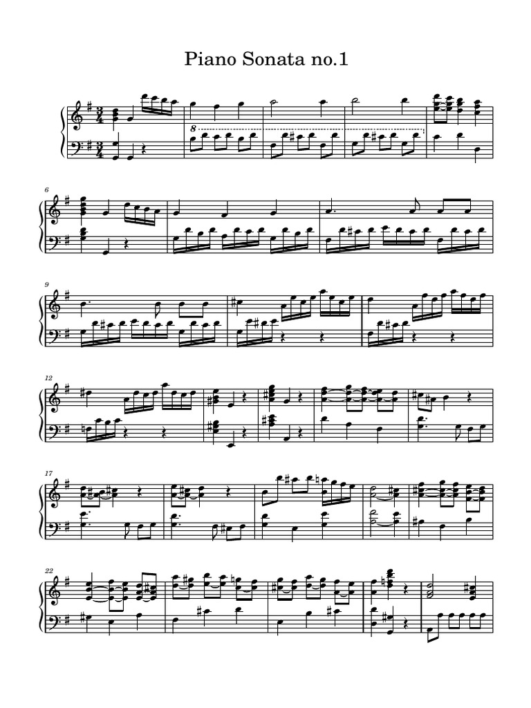 Piano Sonata No. 1 | Download Free PDF | Compositions | Elements Of Music