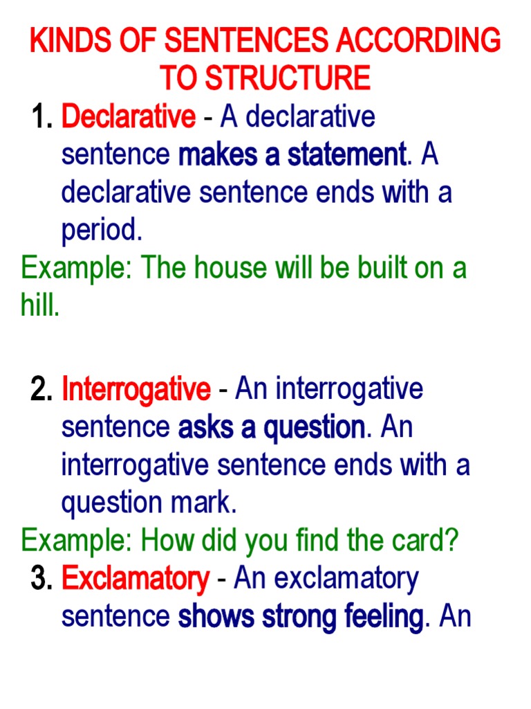 kinds of sentence according to structure | PDF