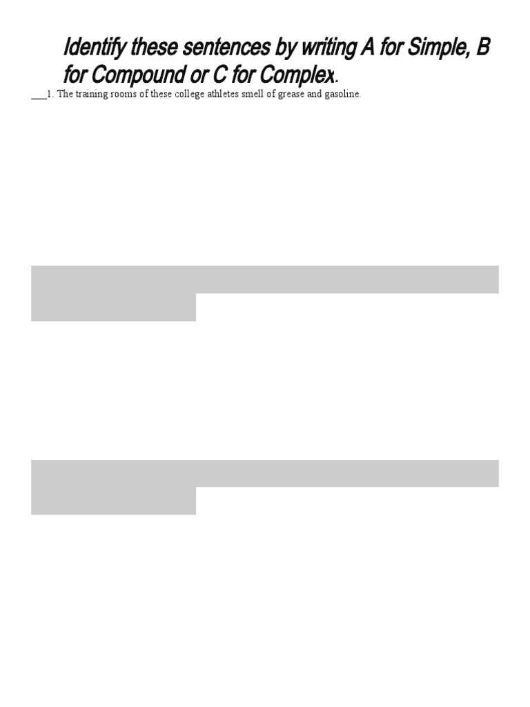 Sentence Structure Exercise | PDF