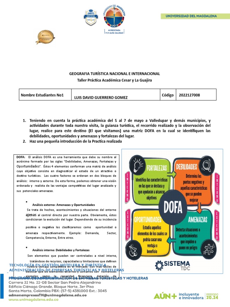 Matriz DOFA LUIS GUERRERO | PDF | Análisis FODA | Business