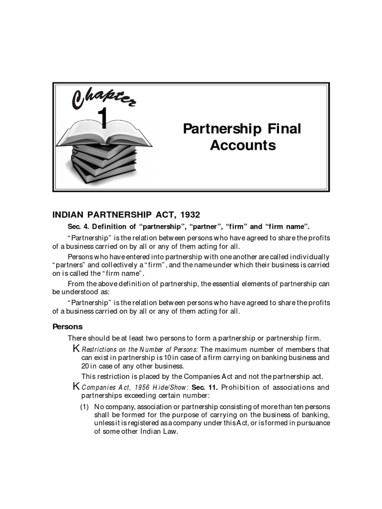 Partnership Final Accounts Overview | PDF | Debits And Credits | Partnership