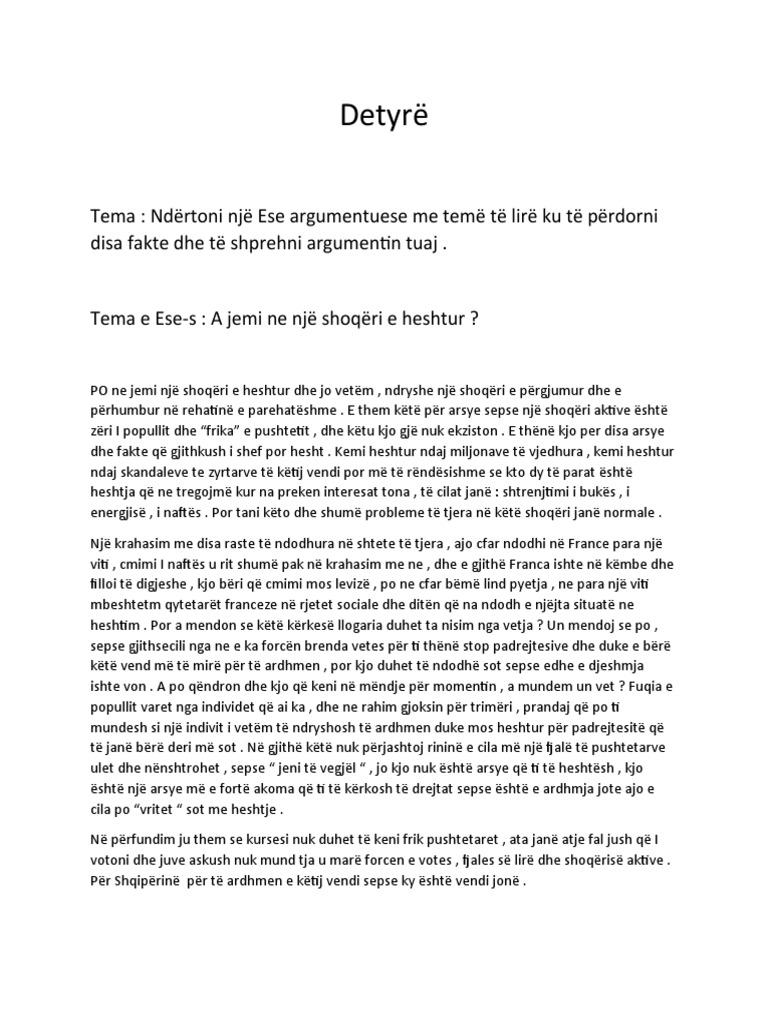 Detyrë | PDF