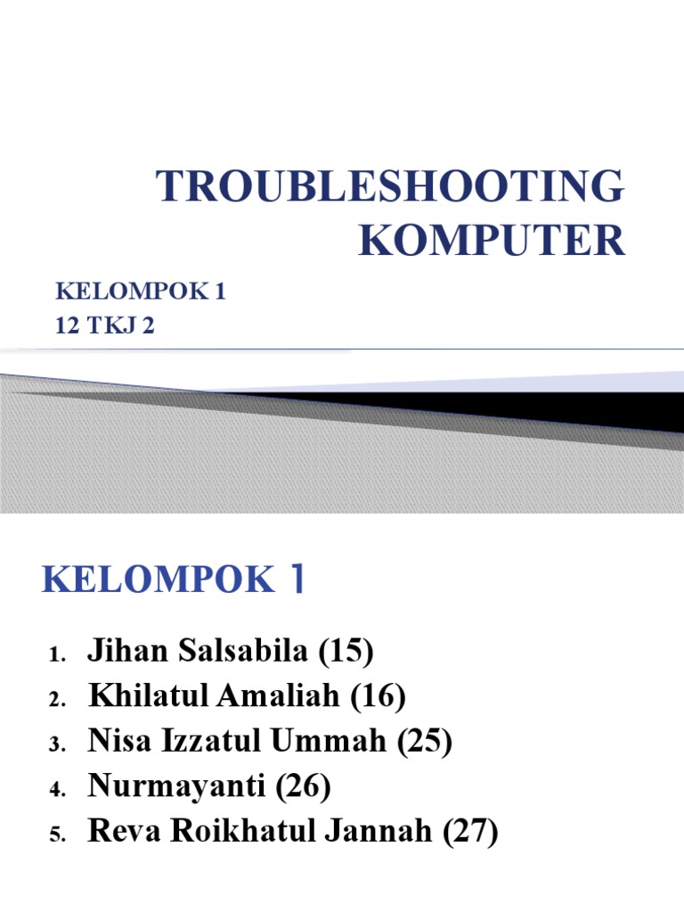 Troubleshooting Komputer 1 | PDF