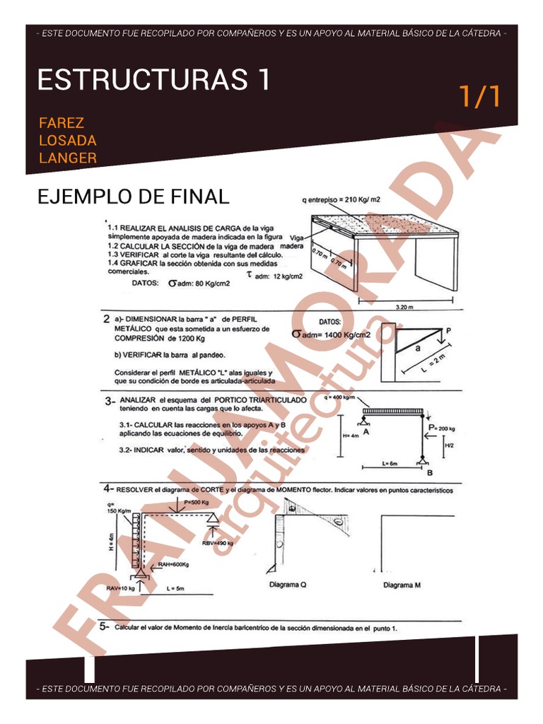 Estructuras 1 Farez Ejfinal Fm | PDF