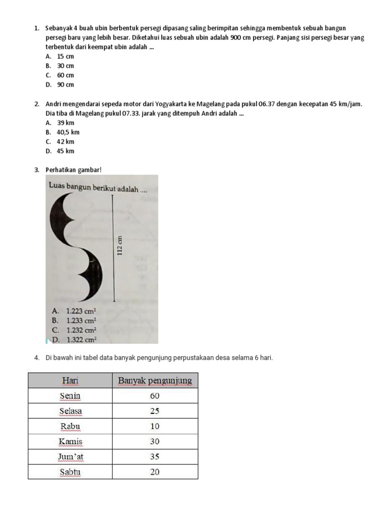 Soal Us Math 6 | PDF | Olahraga & Rekreasi