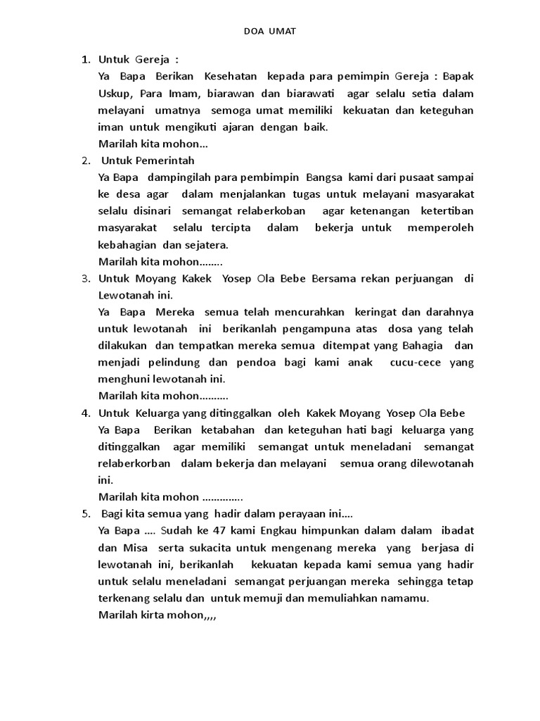 Doa Umat | PDF