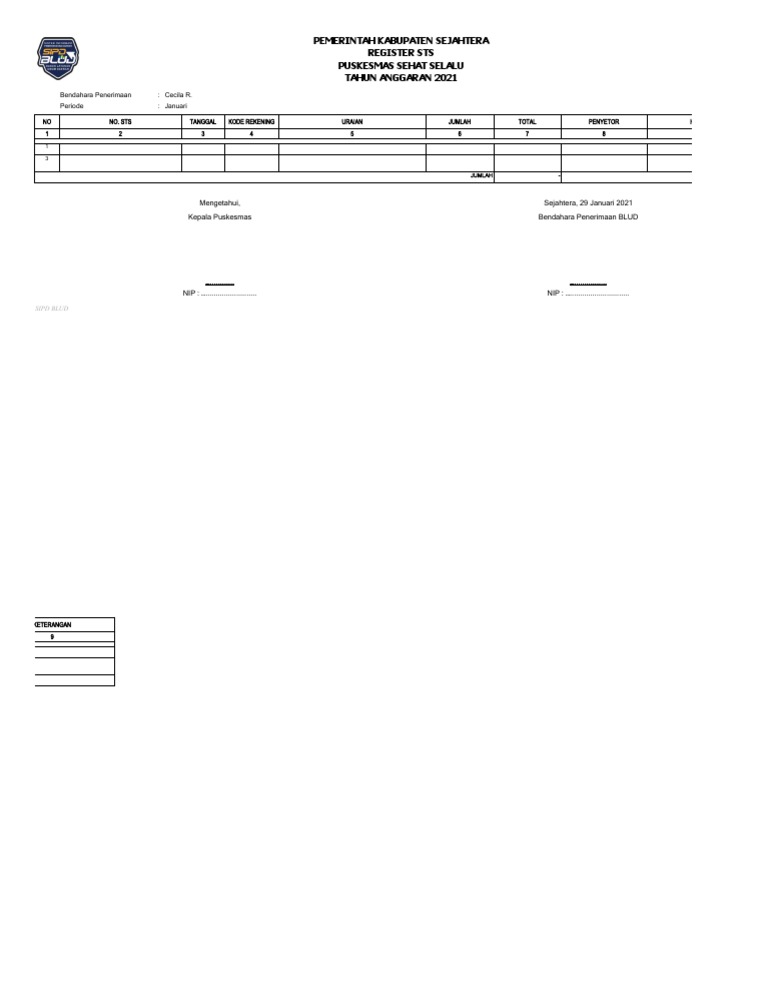 4dd. Lembar Jawaban Register STS Januari | PDF