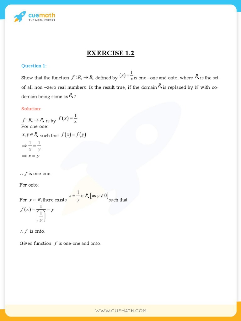 Exercise 1.2: Solution | PDF | Function (Mathematics) | Integer