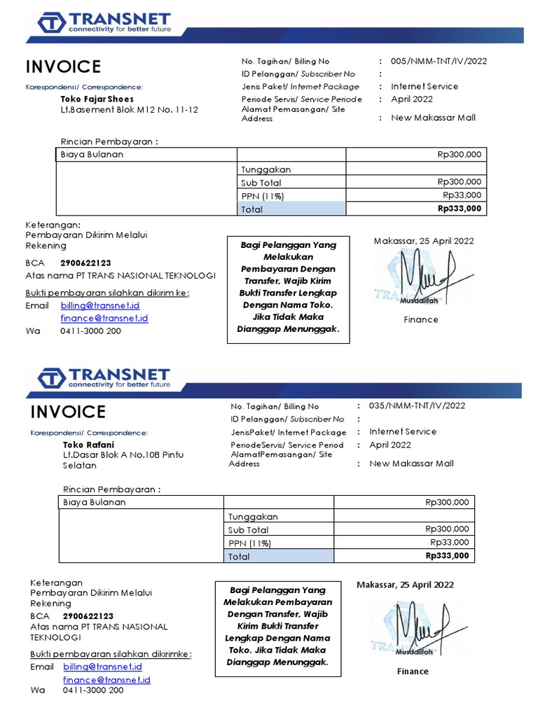 Invoice: Toko Fajar Shoes | PDF