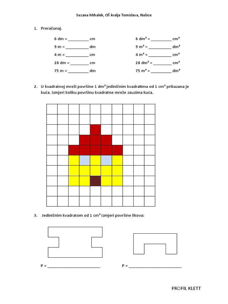 Nl-Mjerenje Povrsina Opseg I Povrsina Pravokutnika I Kvadrata | PDF