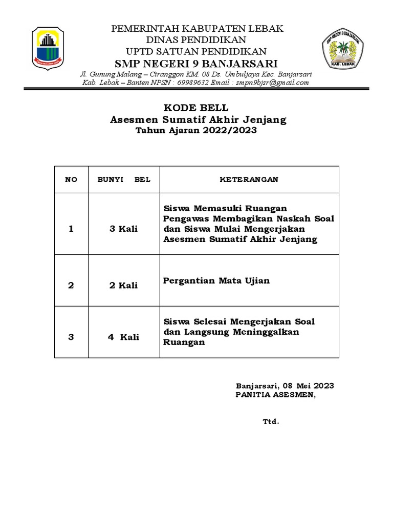 Kode Bel Asesmen | PDF