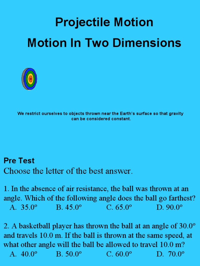 Projectile Motion | PDF | Projectiles | Mechanics
