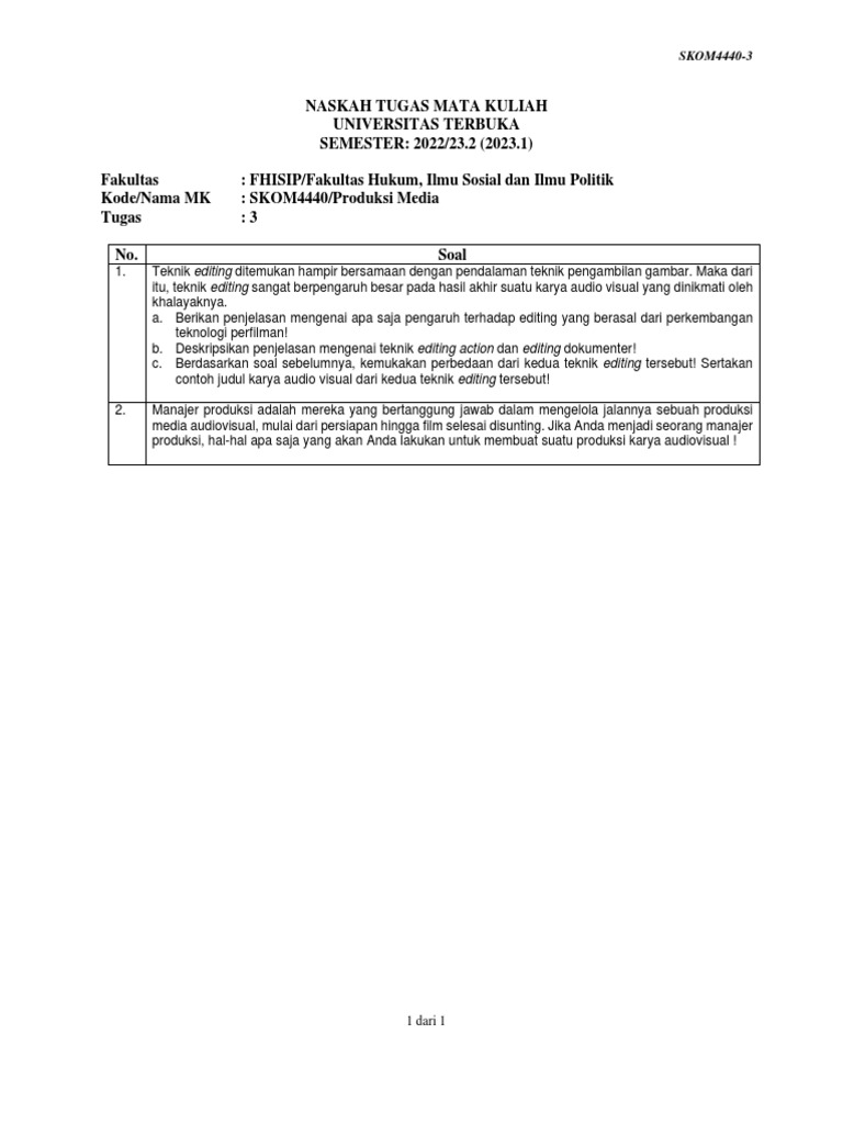 Soal Skom4440 tmk3 3 | PDF