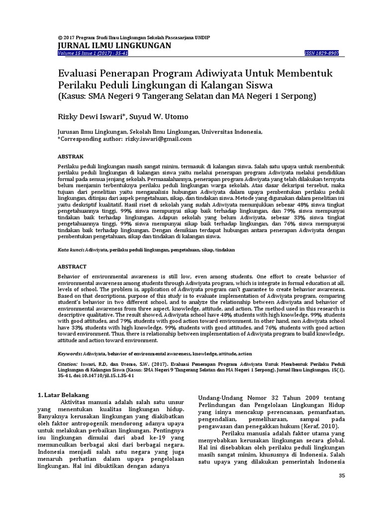 Evaluasi Adiwiyata | PDF
