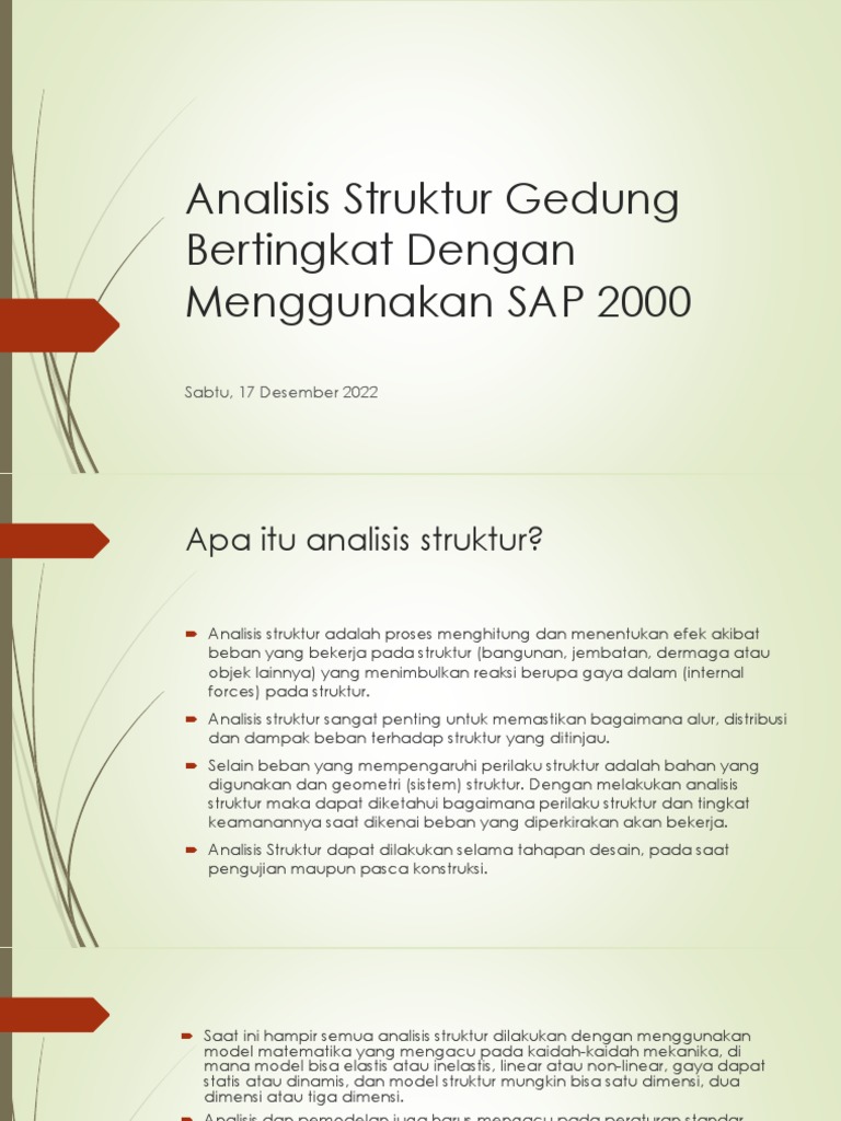 Analisis Struktur Gedung Bertingkat Dengan Menggunakan SAP 2000 | PDF