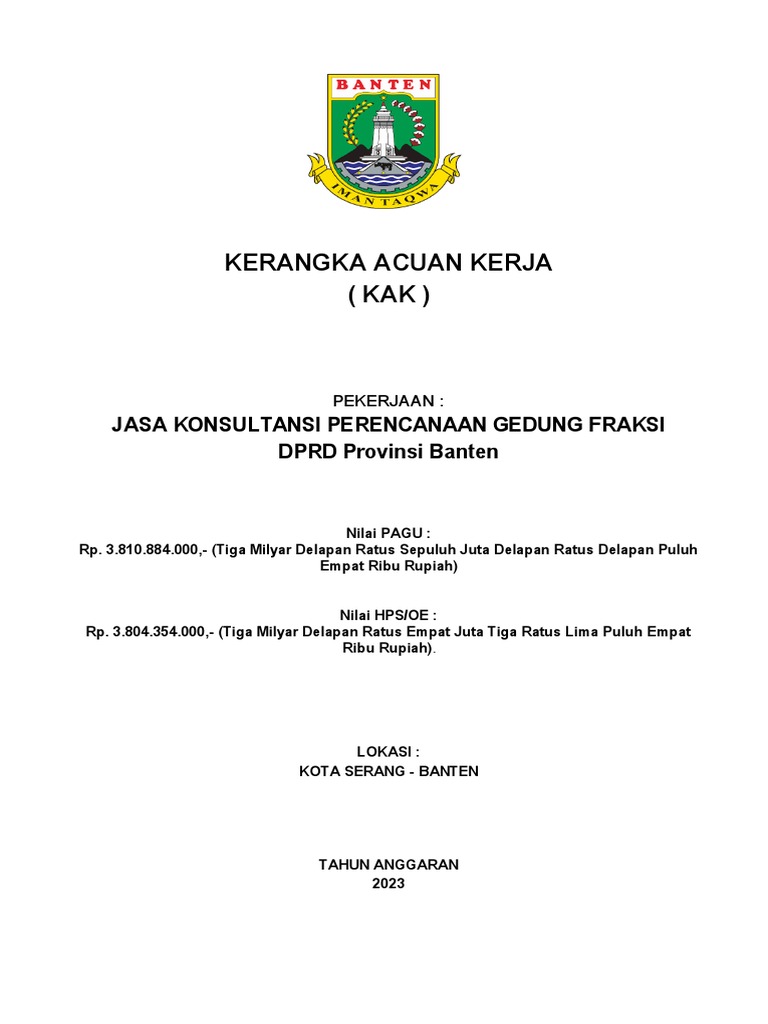 Kak Perencanaan Gedung Fraksi Hasil Kaji Ulang | PDF | Seni