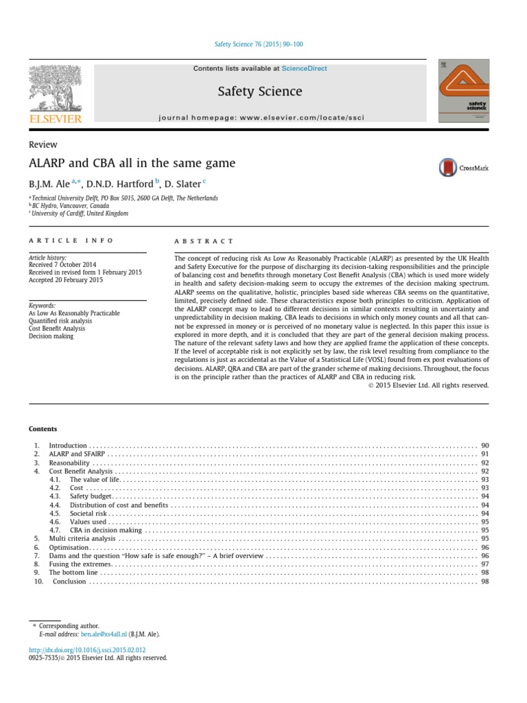 ALARP and CBA in Risk Decision Making | PDF | Technology & Engineering