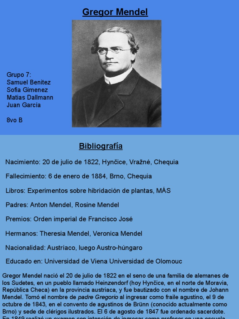 Bibliografia de Gregor Mendel | PDF