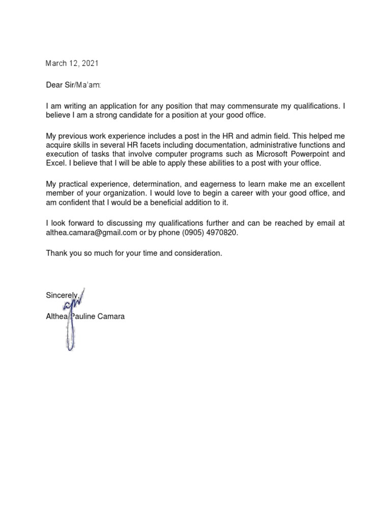 Apmc - Cover Letter | PDF