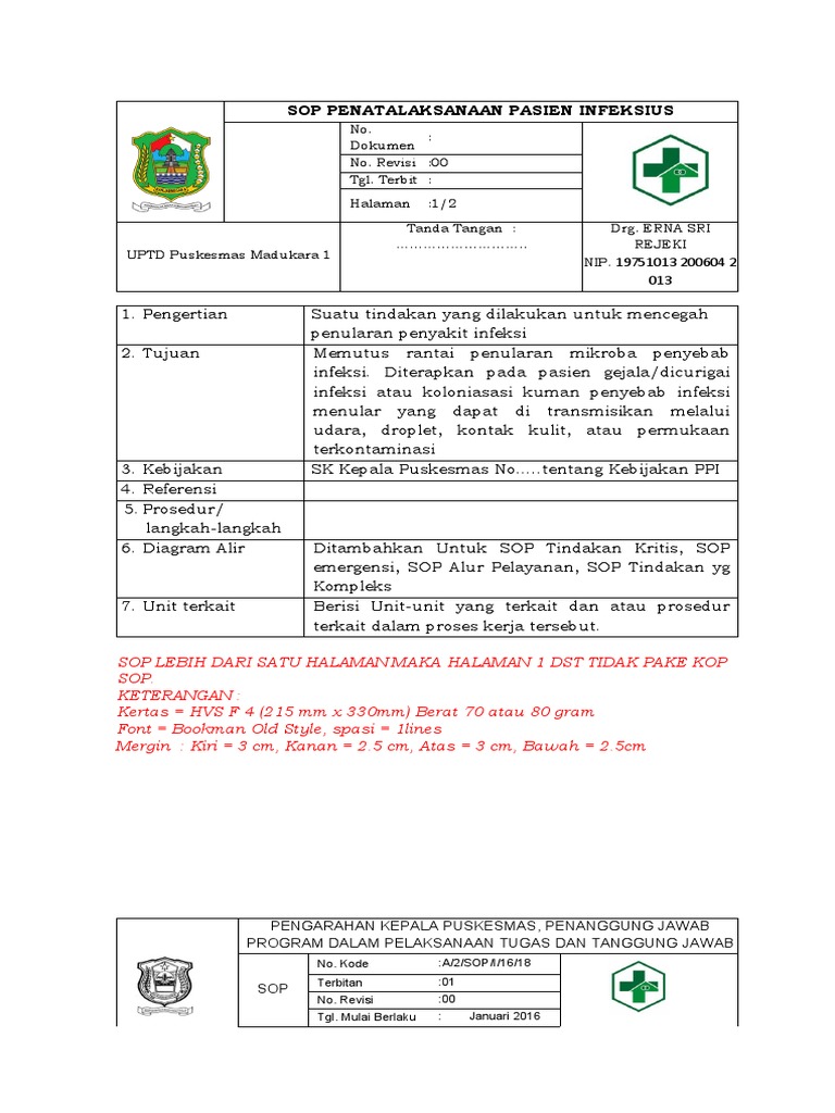 Sop Penatalaksanaan Pasien Infeksius | PDF | Kesehatan Holistik | Sains ...