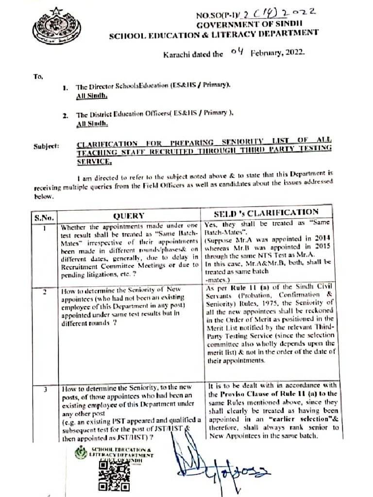 Seniority Rules SIBA Recruitment2021 | PDF