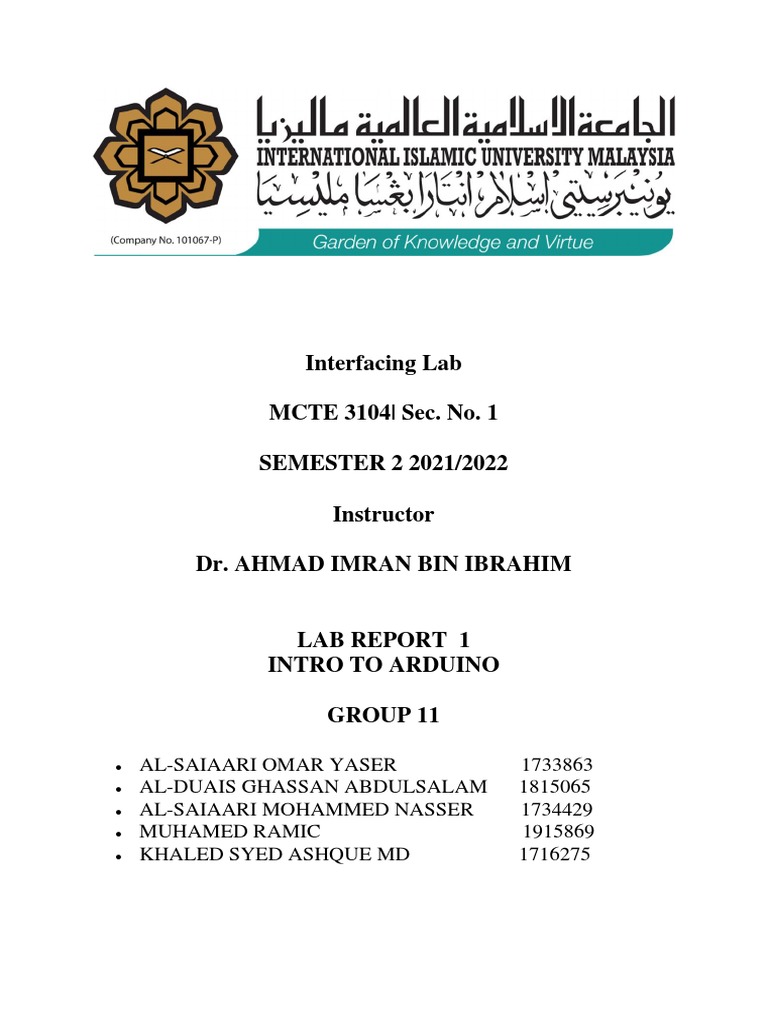 Interfacing Lab Report 1 | PDF | Equipment | Electrical Engineering