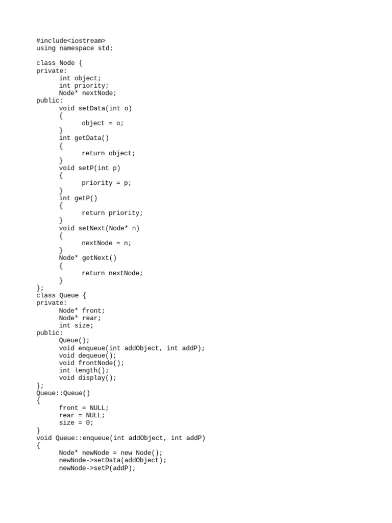 Priority Queue | Download Free PDF | Queue (Abstract Data Type) | C++