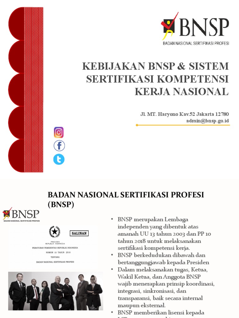 Kebijakan dan Sistem Sertifikasi BNSP | PDF