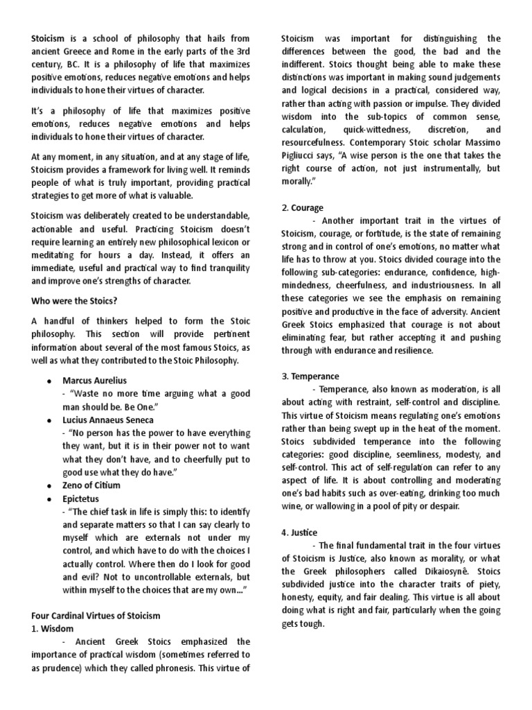 Stoicism | Download Free PDF | Stoicism | Fallacy
