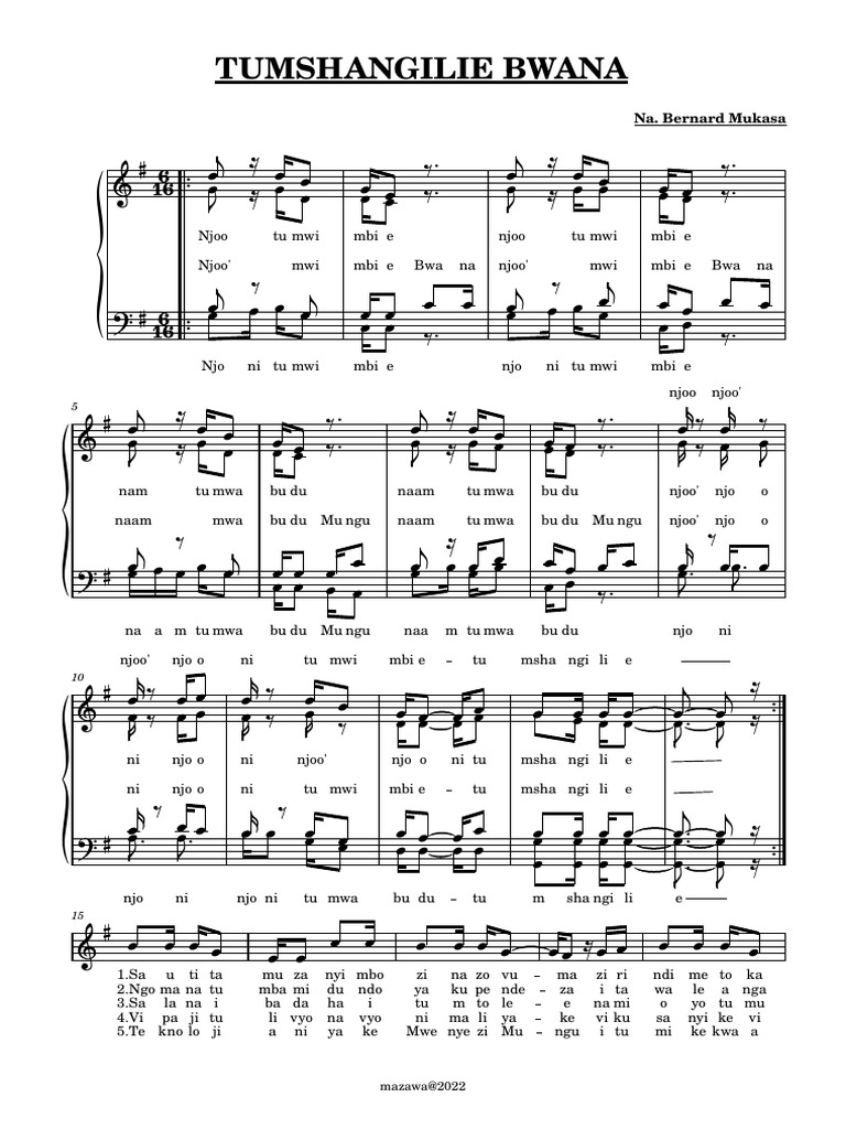 Tumshangilie Bwana B.mukasa | PDF