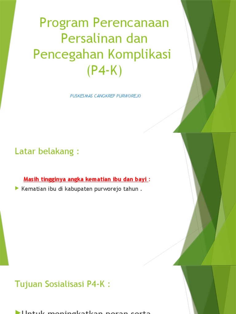 Materi Sosialisasi p4k Untuk Kader | PDF