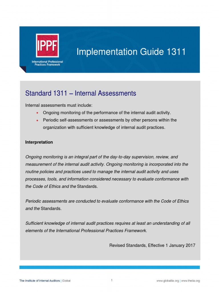 Implementation Guide Standard 1311 | PDF | Internal Audit | Audit