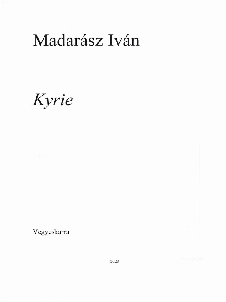 Kyrie Madarász Iván | PDF