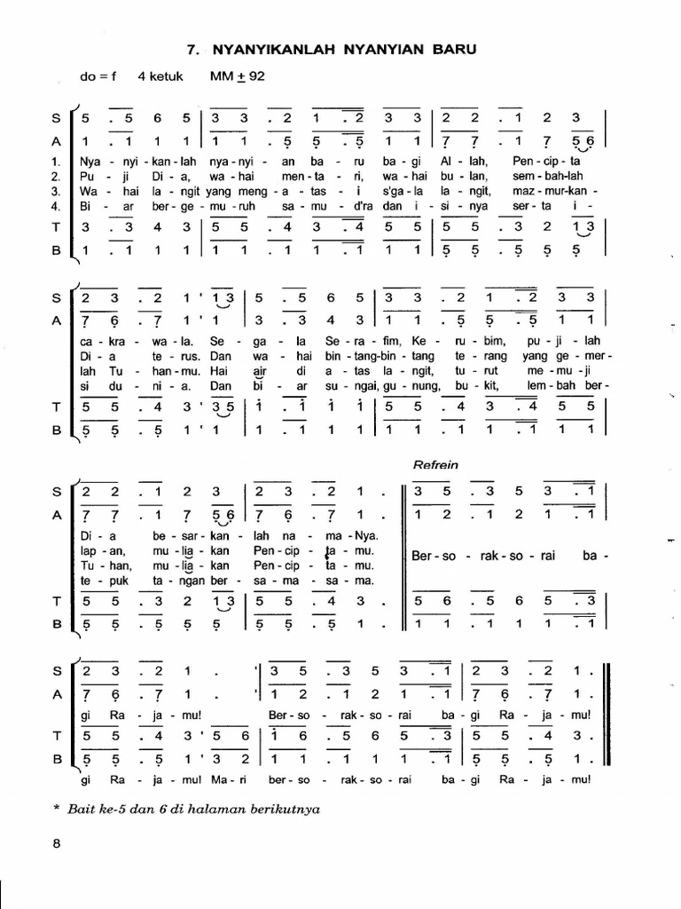 NKB 7 Nyanyikanlah Nyanyian Baru | PDF