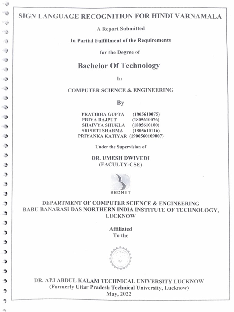 Hindi Sign Language Tech Report | PDF | Cognitive Science | Cognition