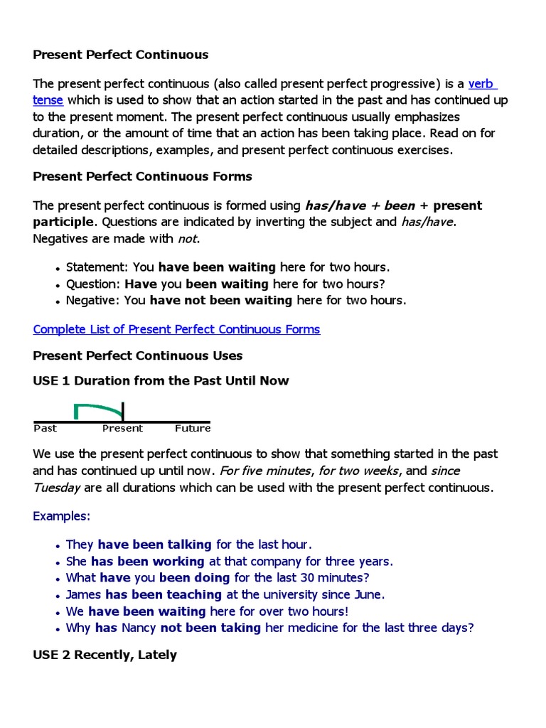 Present Perfect Continuous Guide | PDF | Semantic Units | Language Families