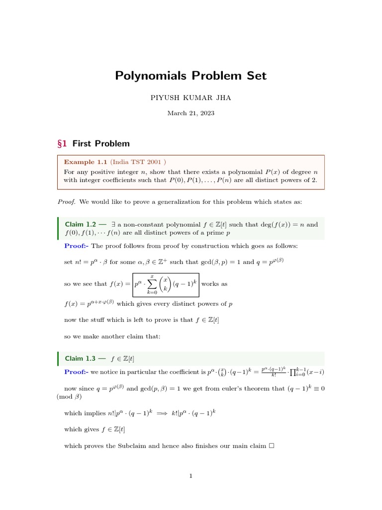 Polynomials | PDF | Polynomial | Square Root