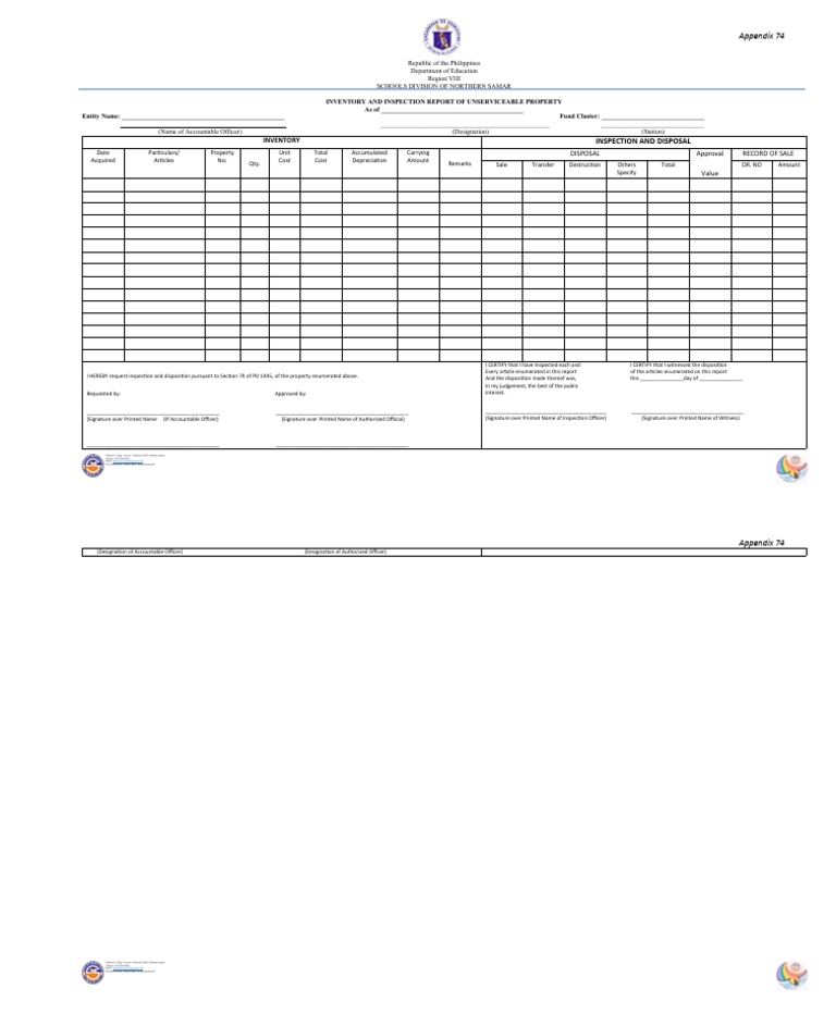 Inventory and Inspection Report Form 1 | PDF | Balance Sheet | Economies