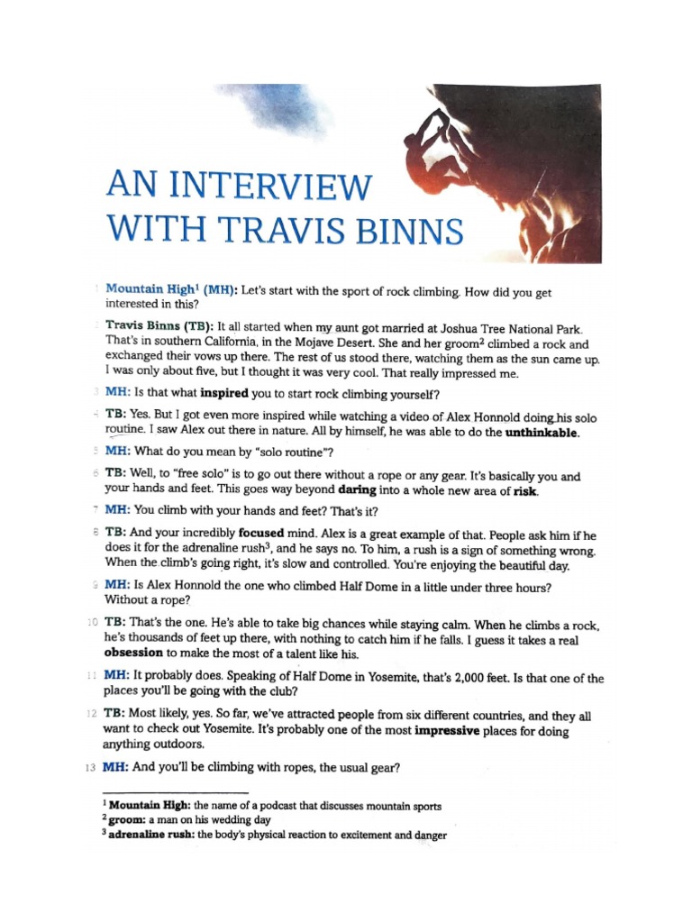 Reading 1 An Interview With Travis Binns | PDF