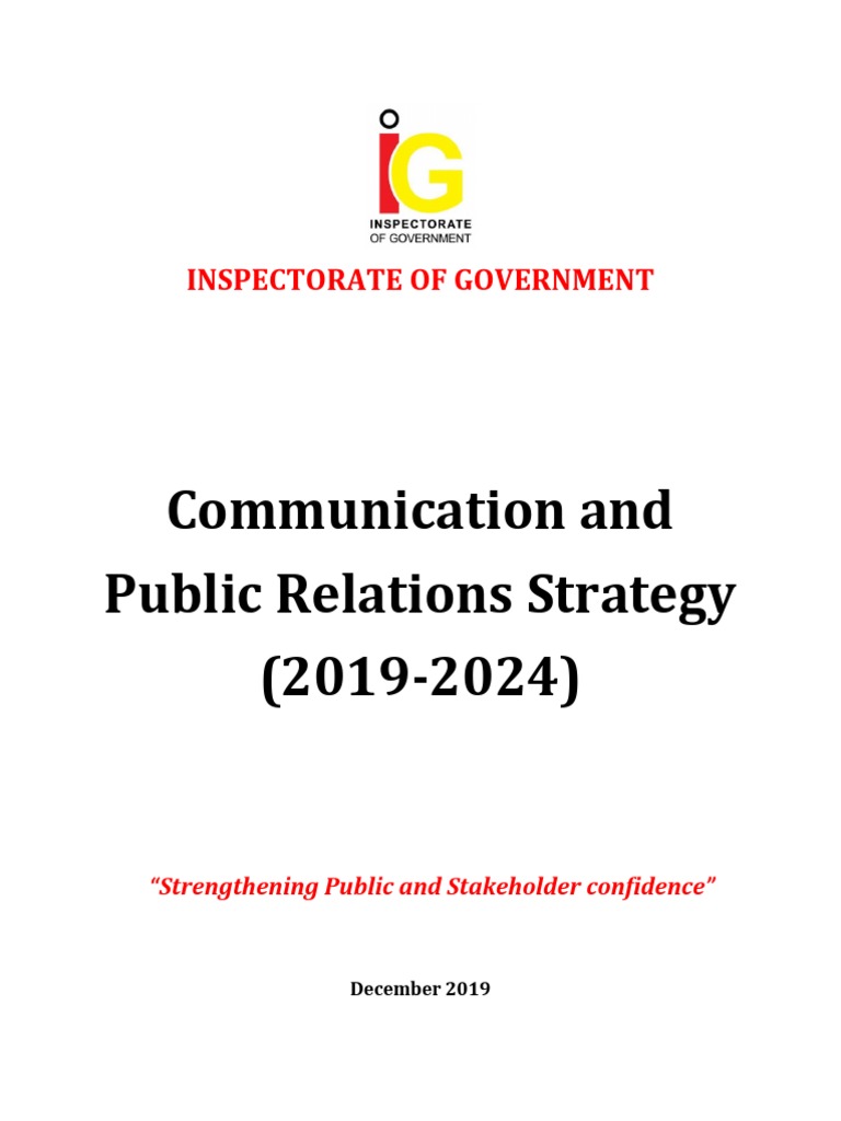 Communication and Public Relations Strategy 2019-2024 | PDF | Public Relations | Strategic Planning