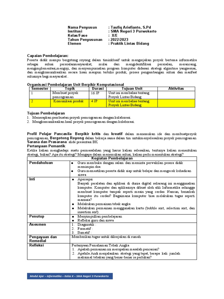 Praktik Lintas Bidang (PLB) | PDF | Seni | Komputer